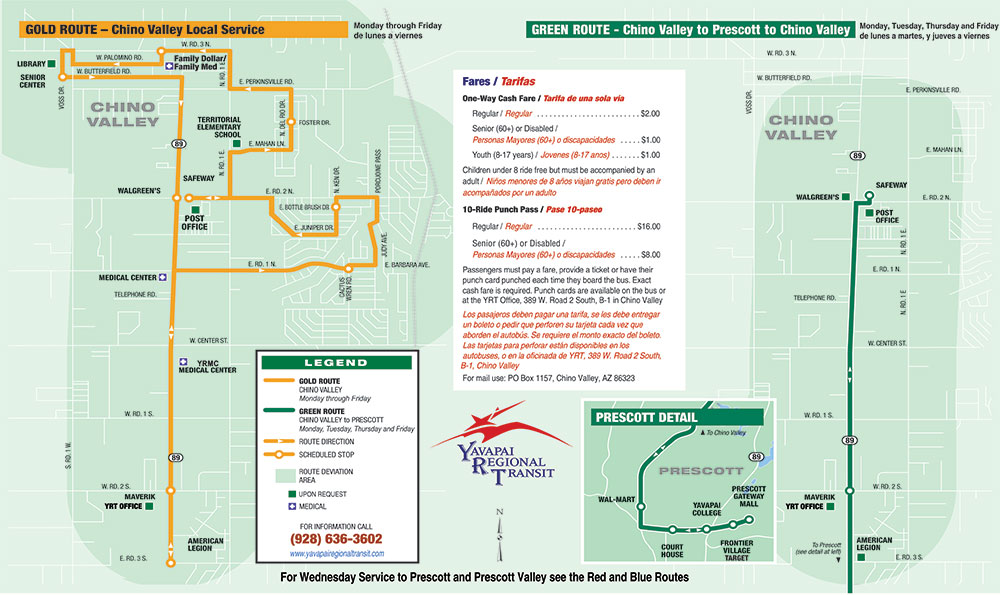 Prescott Area Bus & Transportation Routes & Schedules